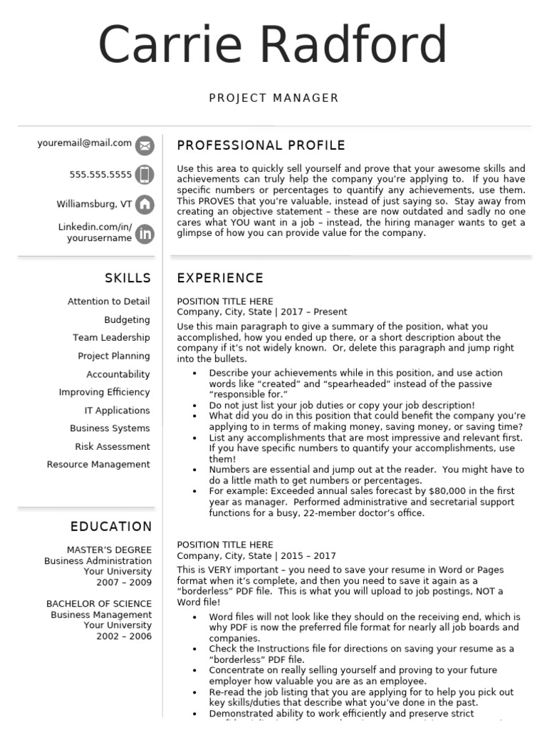1 Page Resume | PDF | Résumé | Business
