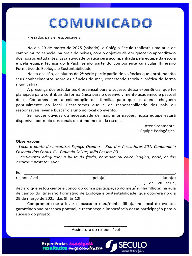 InPact Comunicado 2 Série | PDF