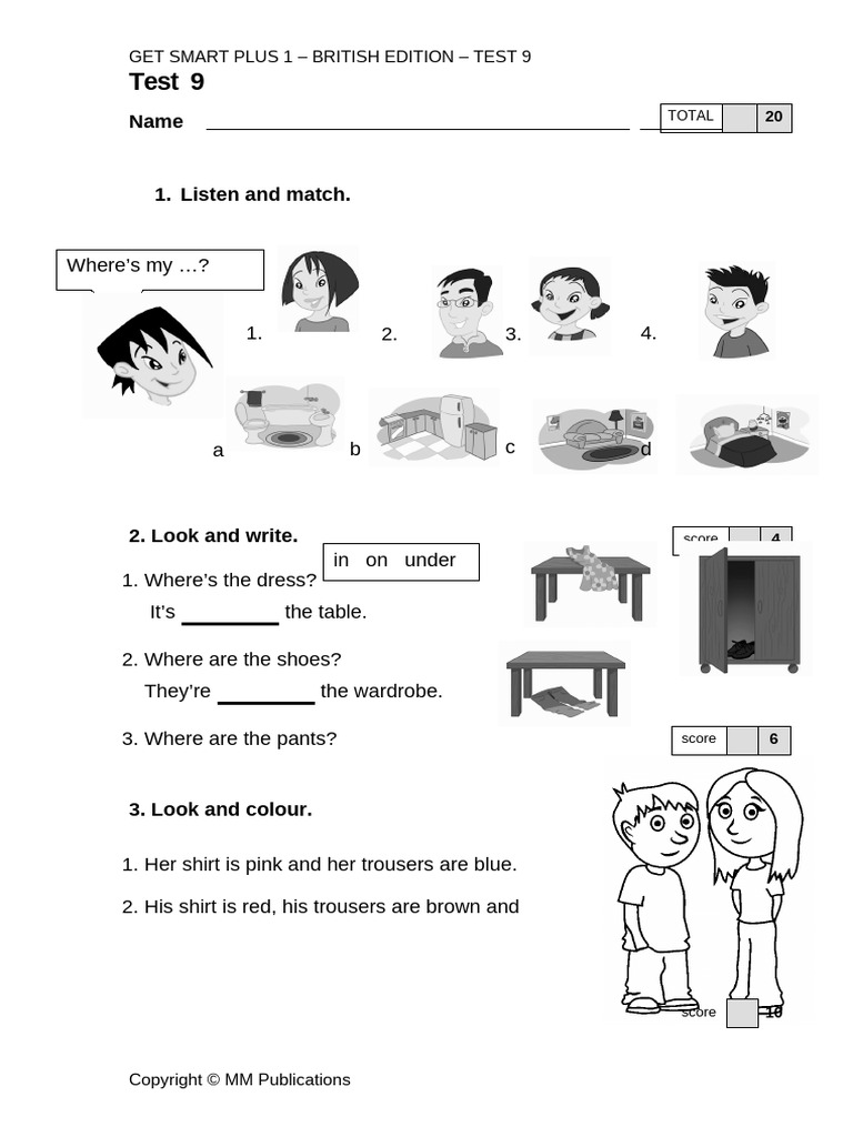 Get Smart - Plus - 1 - Brit - Test 9 | PDF