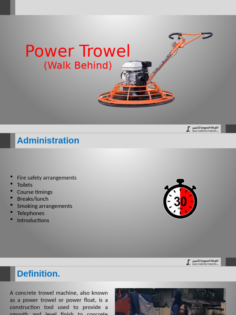 Power Trowel Operation and Safety Guide | PDF | Personal Protective ...