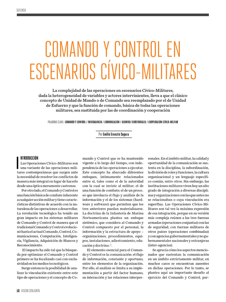 Comando y Control en Escenarios Cívico-Militares | PDF | Comando y ...