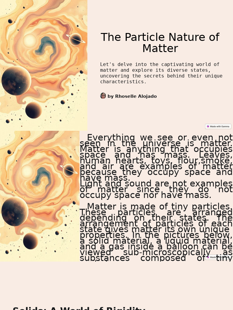 The Three States of Matter Exploring Solids Liquids and Gases | PDF