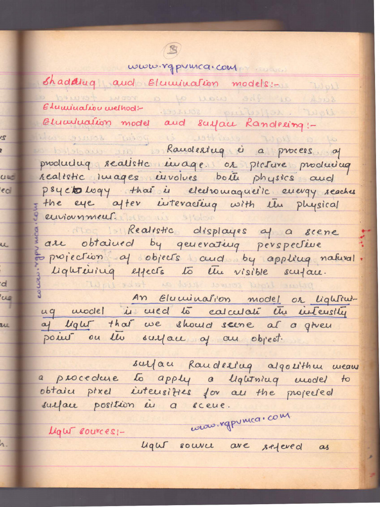 CG Illumination Model Unit III 1 | PDF