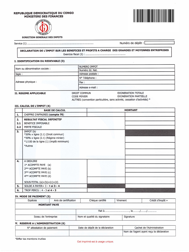 Declaration IBP GRANDES ENTREPRISES | PDF