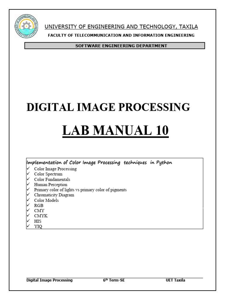 Python Color Image Processing Lab Manual | PDF | Image Editing | Computer Graphics