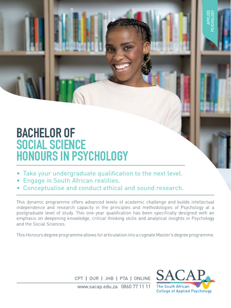 Honours in Psychology at SACAP | PDF | Bachelor's Degree | Academic Degree