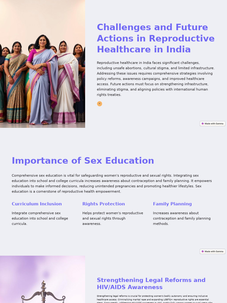Challenges and Future Actions in Reproductive Healthcare in India | PDF ...
