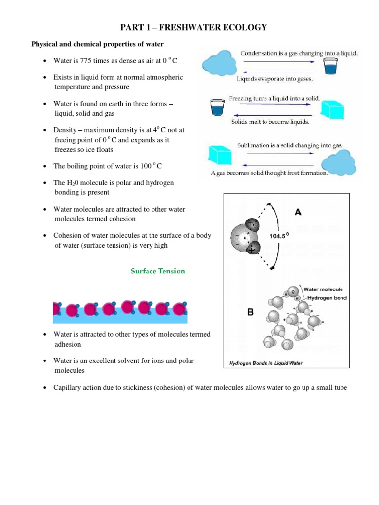 Freshwater Ecology and Water Cycle Overview | PDF | Properties Of Water ...