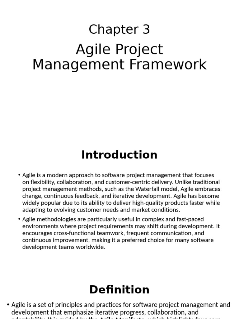 Chapter 3 Agile Project Management Framework | PDF | Agile Software ...