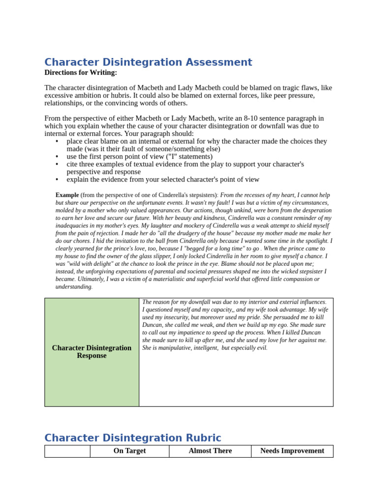 Macbeth's Character Disintegration Analysis | PDF | Grammar