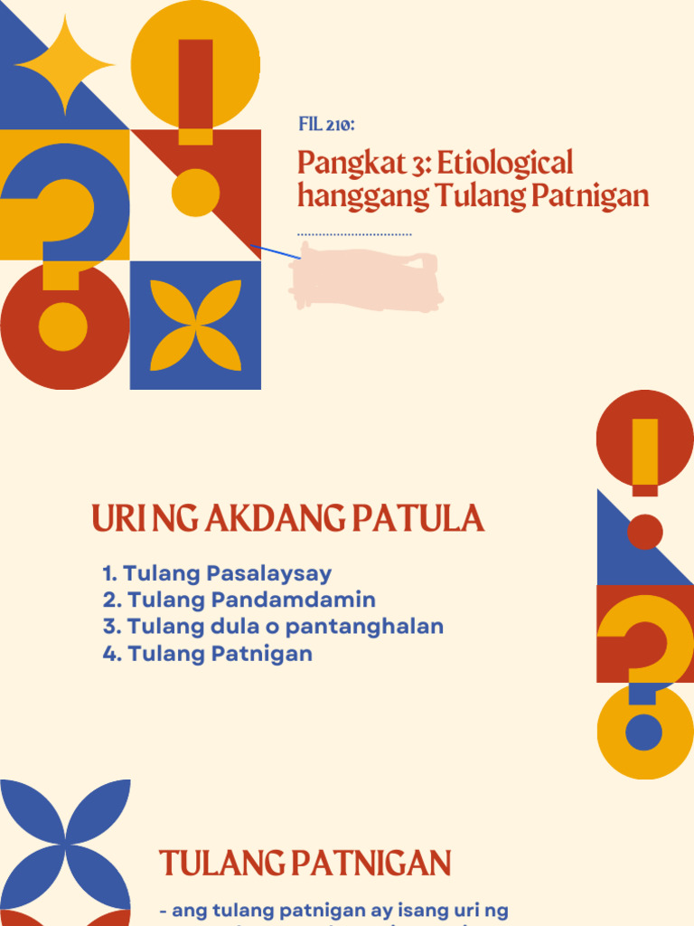 FILIPINO "Etiological To Tulang Patnigan" | PDF