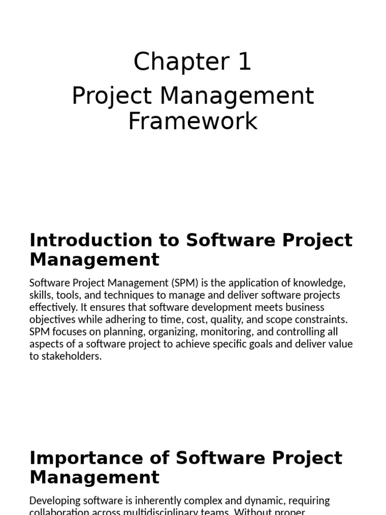 Chapter 1 Project Management Framework | PDF | Project Management ...