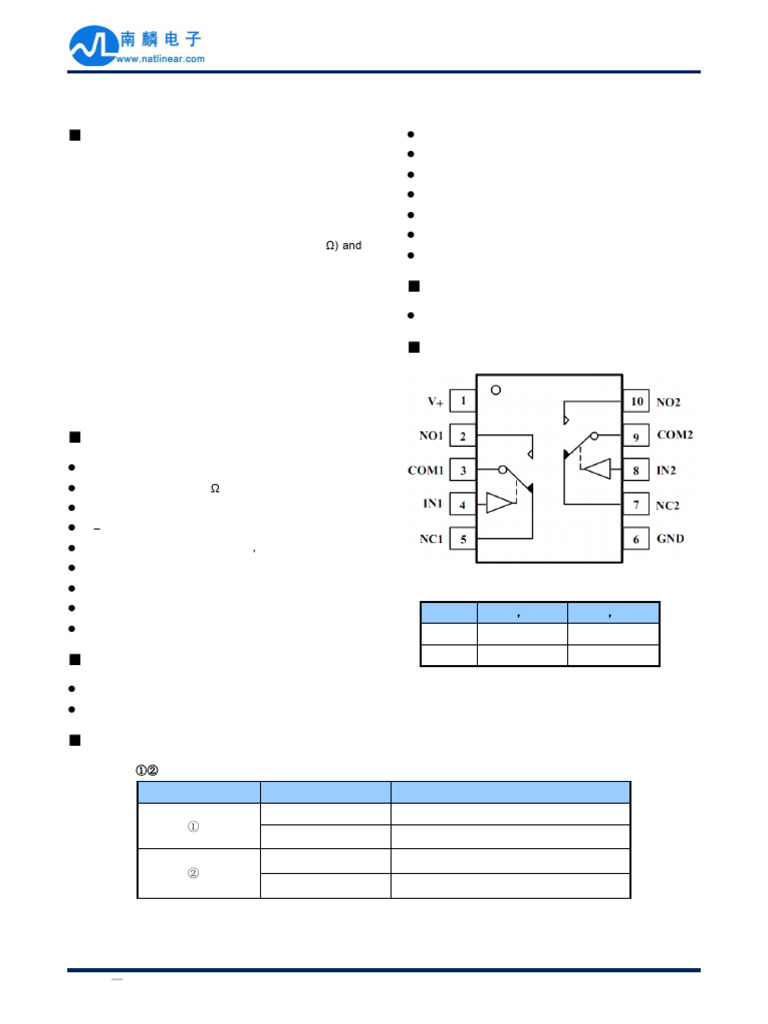 Dual Low On-Resistance SPDT Switch | PDF | Switch | Electricity