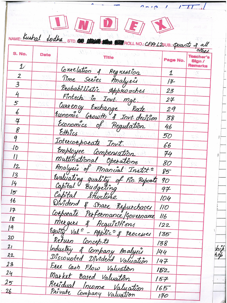 CFA Level 2 Notes | PDF