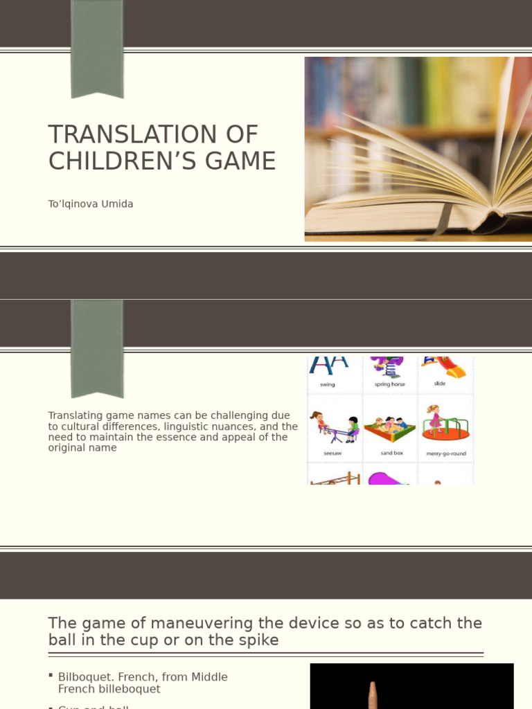 TRANSLATION OF CHILDREN's Game | PDF