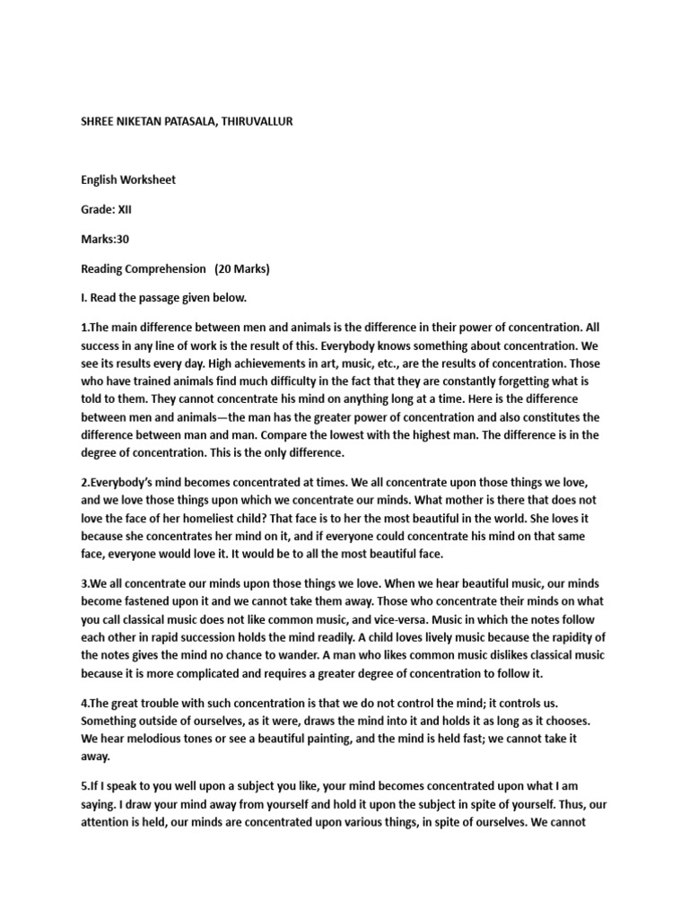 English Ws Grade Xii - 28!3!2025 | PDF