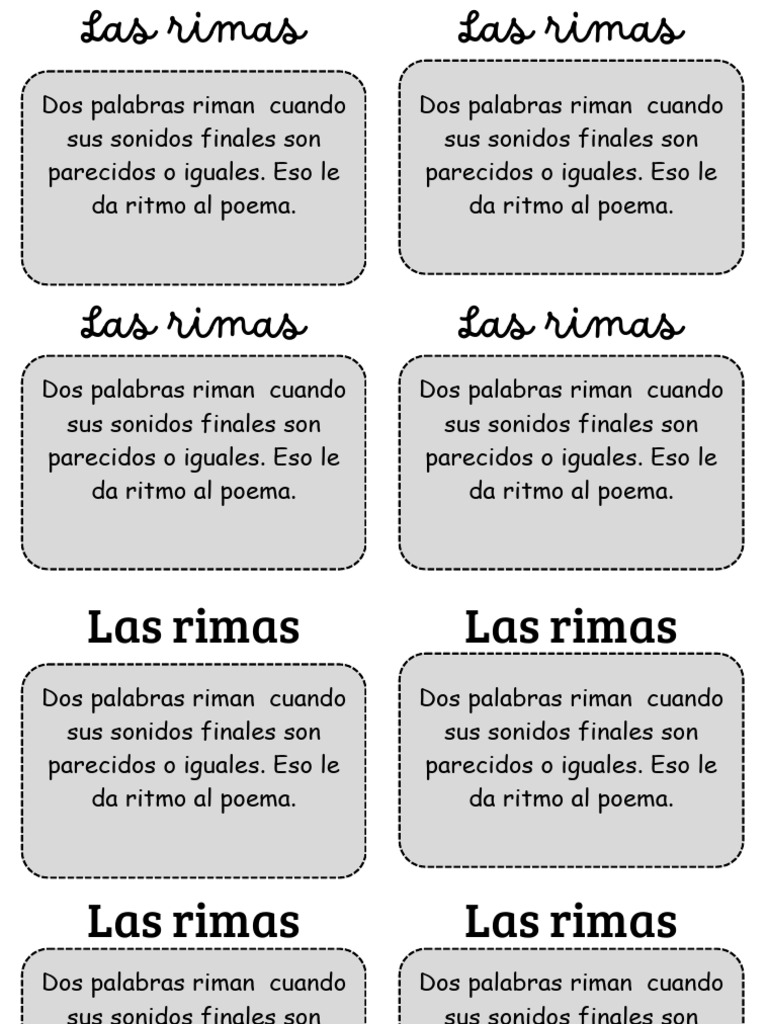 Ejemplos y Actividades de Rimas | PDF