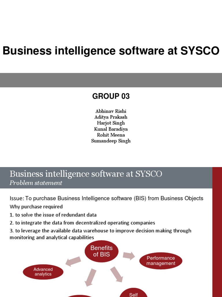 Sysco | PDF | Predictive Analytics | Business Intelligence