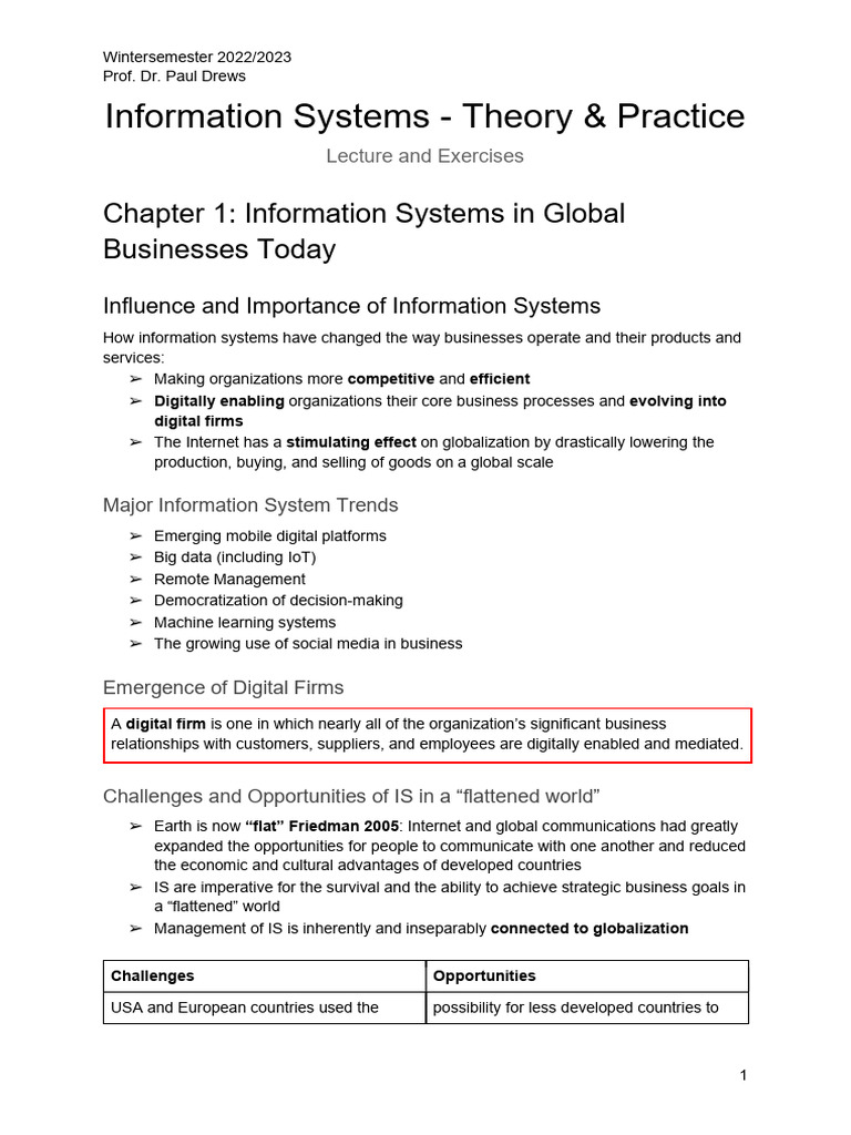 Information Systems - Theory and Practice | PDF | Information System ...
