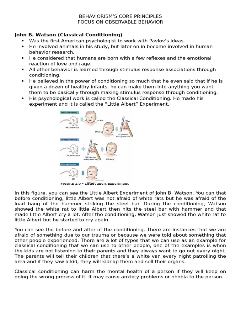 Behaviorism's Core Principles | PDF | Classical Conditioning | Behaviorism
