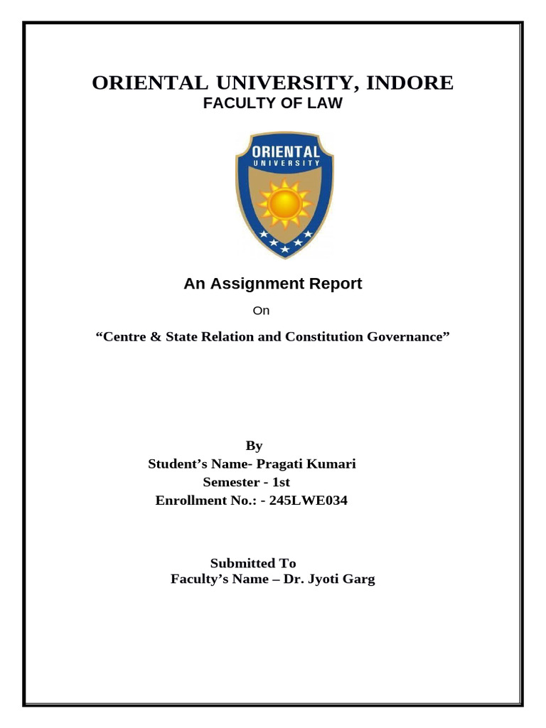 Centre and State Relation and Constitution Governance | PDF | Taxes | Excise