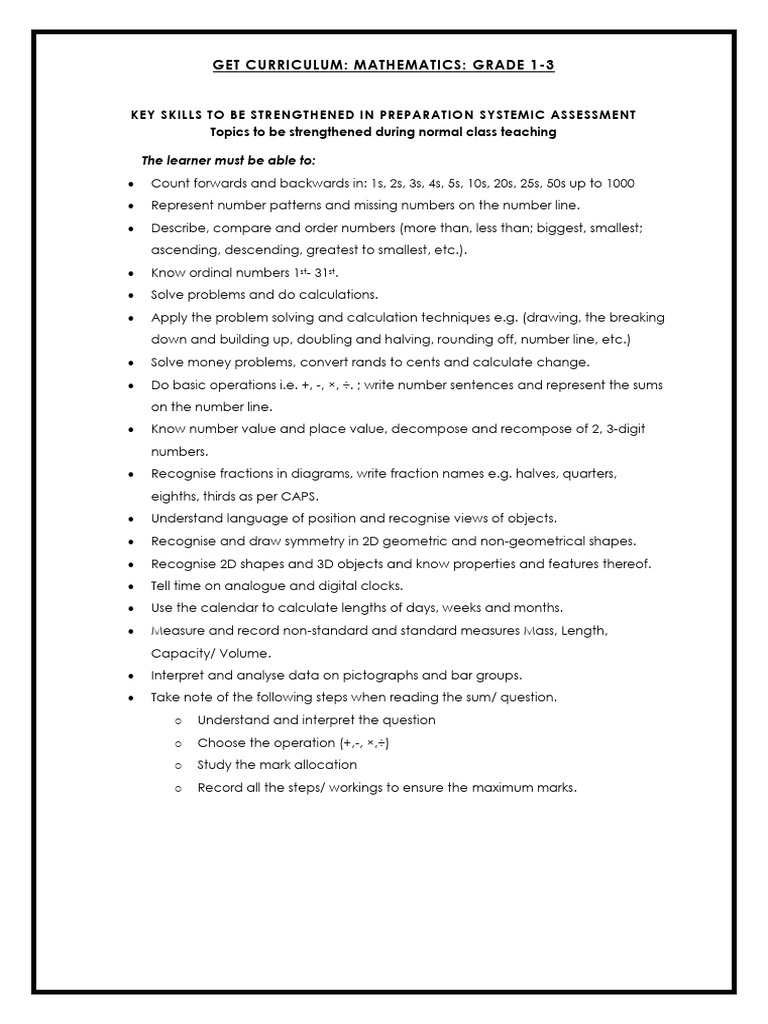 Grade 1-3 Math Curriculum Guide | PDF