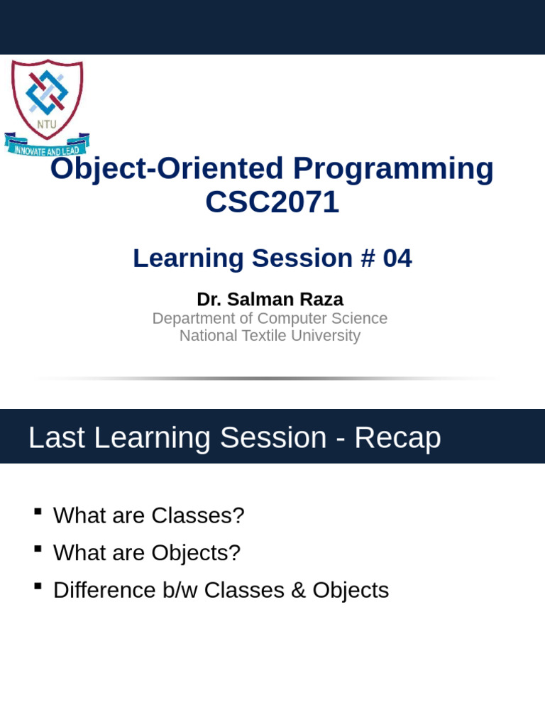 COC2071 - Session 04 (A) (Constructors) | PDF | Constructor (Object Oriented Programming ...