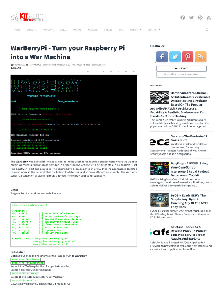 WarBerryPi - Turn Your Raspberry Pi Into A War Machine | PDF ...