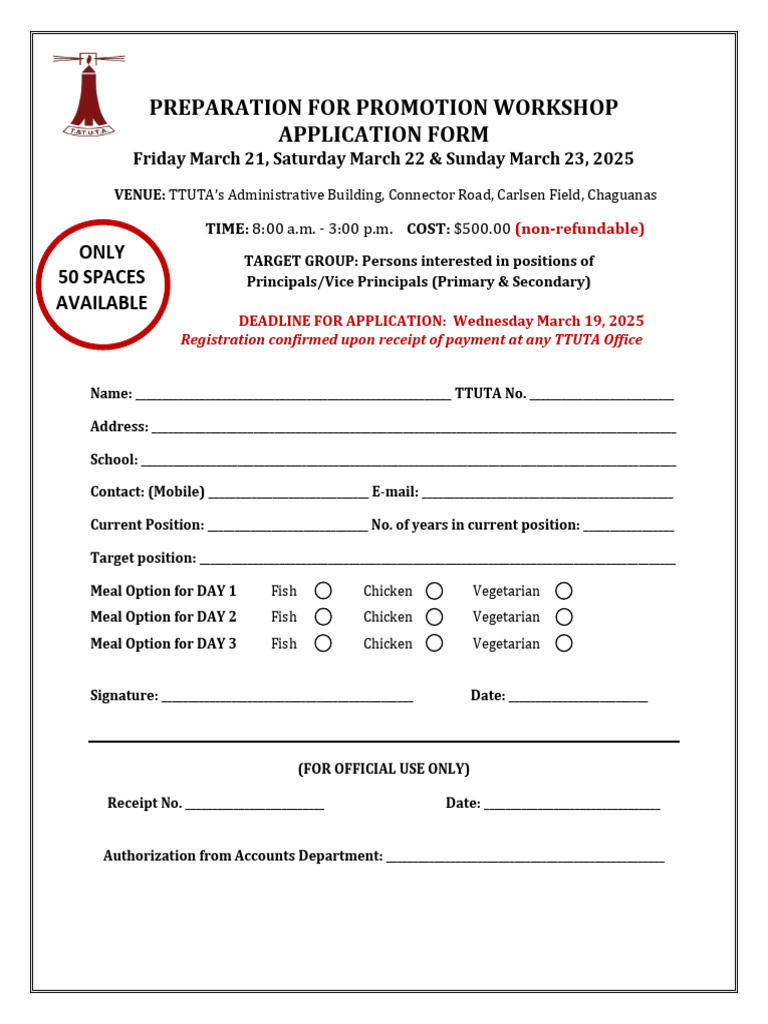 Preparation For Promotion Application Form | PDF