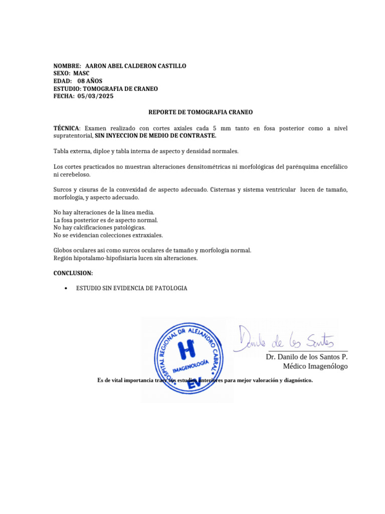 Aaron Abel Calderon Castillo BJ55 TC Craneo NL | PDF