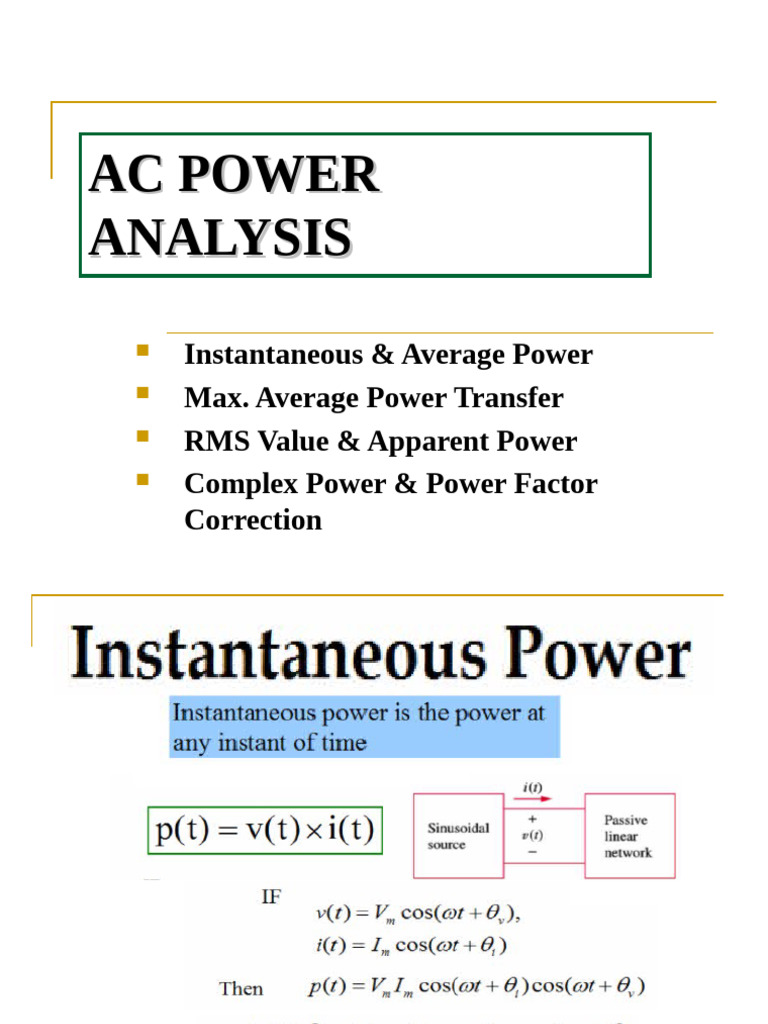 Ac Power Analysis | PDF