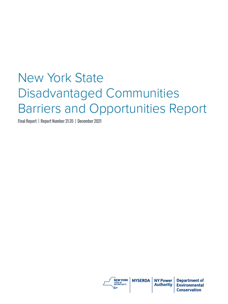 NY Disadvantaged Communities Report 2021 | PDF | Climate Change ...
