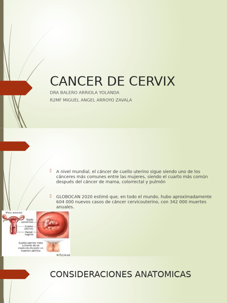 Cancer de Cervix | PDF | Cáncer de cuello uterino | Especialidades Medicas