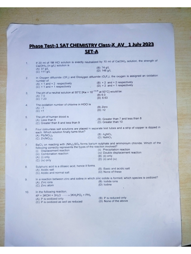 Sample-Previous Question paper-SAT | PDF