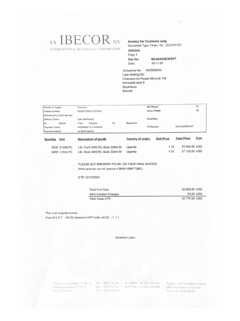 International Beverages Corporation | PDF