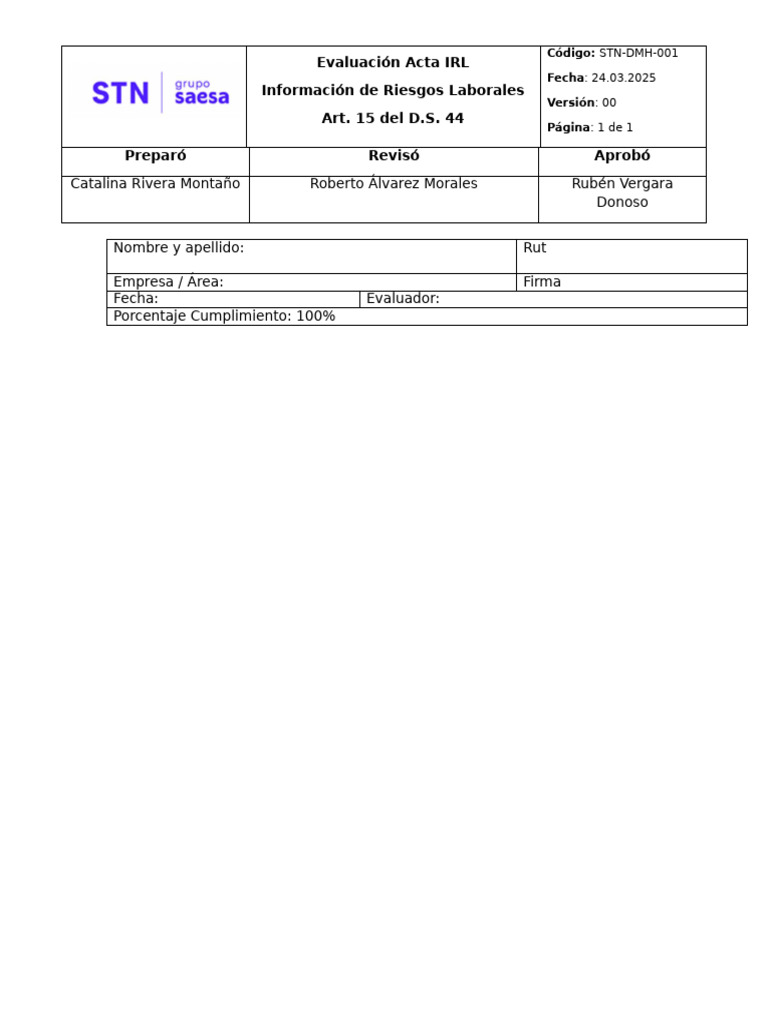 Evaluacion Irl | PDF