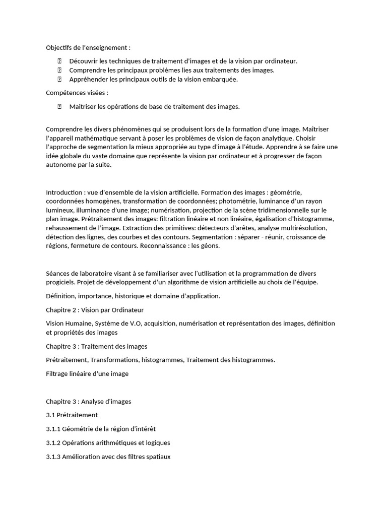 Introduction à la Vision par Ordinateur | PDF | Vision par ordinateur ...