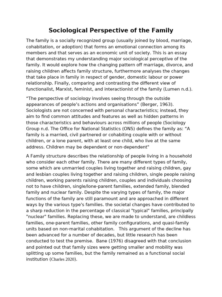 Sociological Perspectives on Family Dynamics | PDF | Family | Sociology