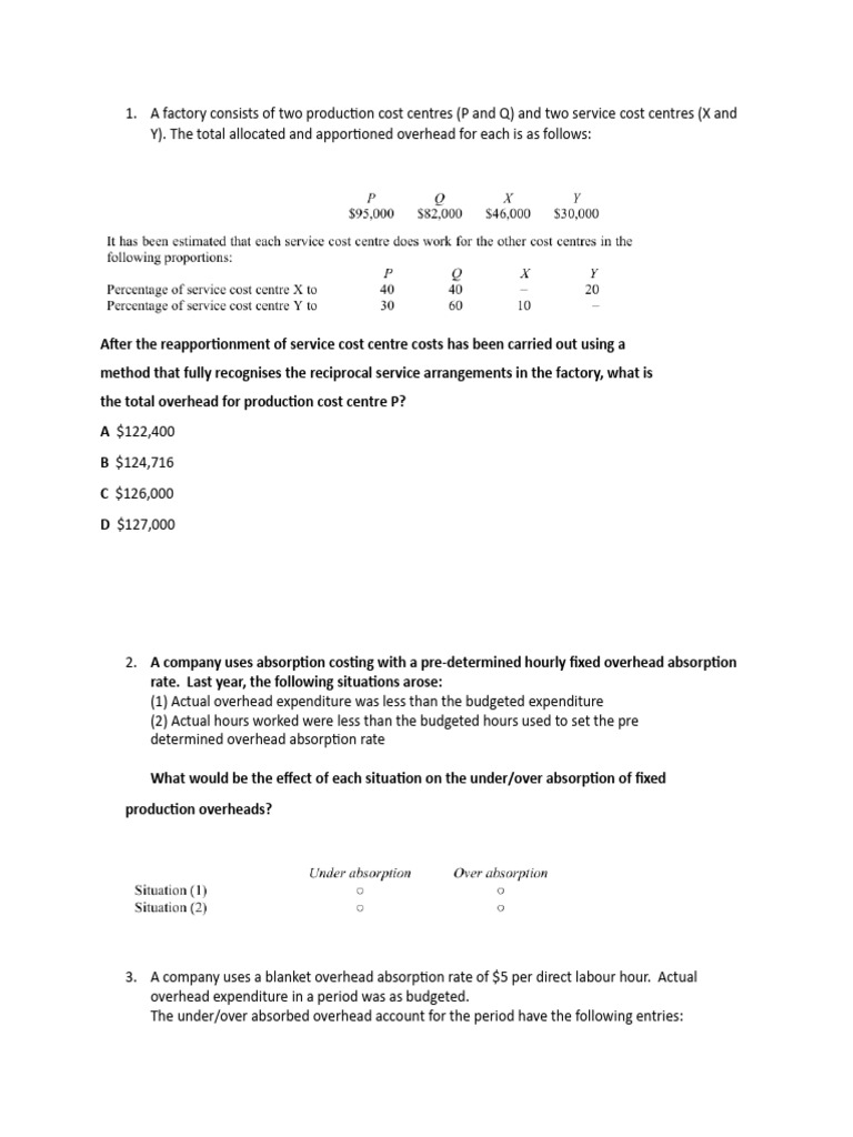 Additional Chapter 5 Questions | PDF