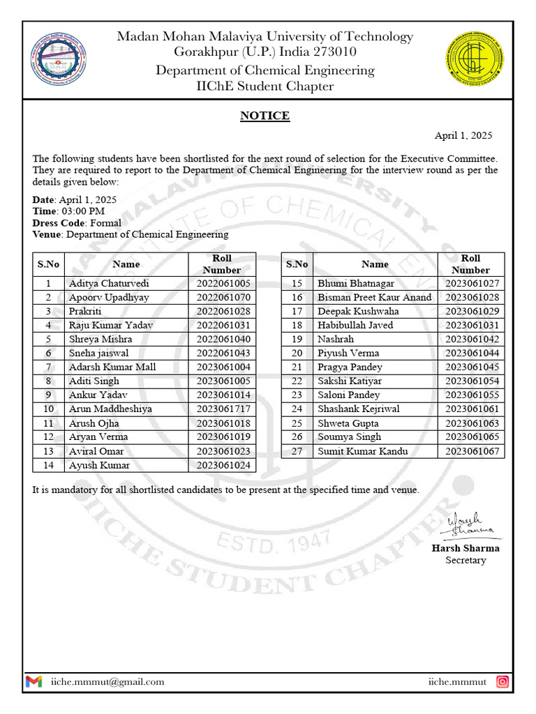 EC Inteview - Notice - 01042025 | PDF