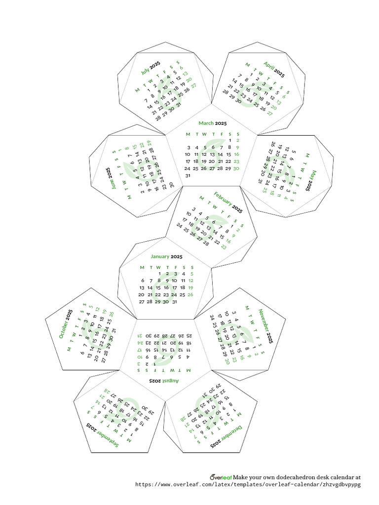 Dodecahedron Calendar for 2025 | PDF