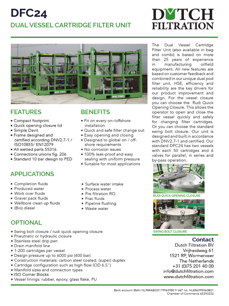 DEF-Dual Vessel Cartridge Filter Unit DFC24 | PDF | Valve | Pipe (Fluid ...