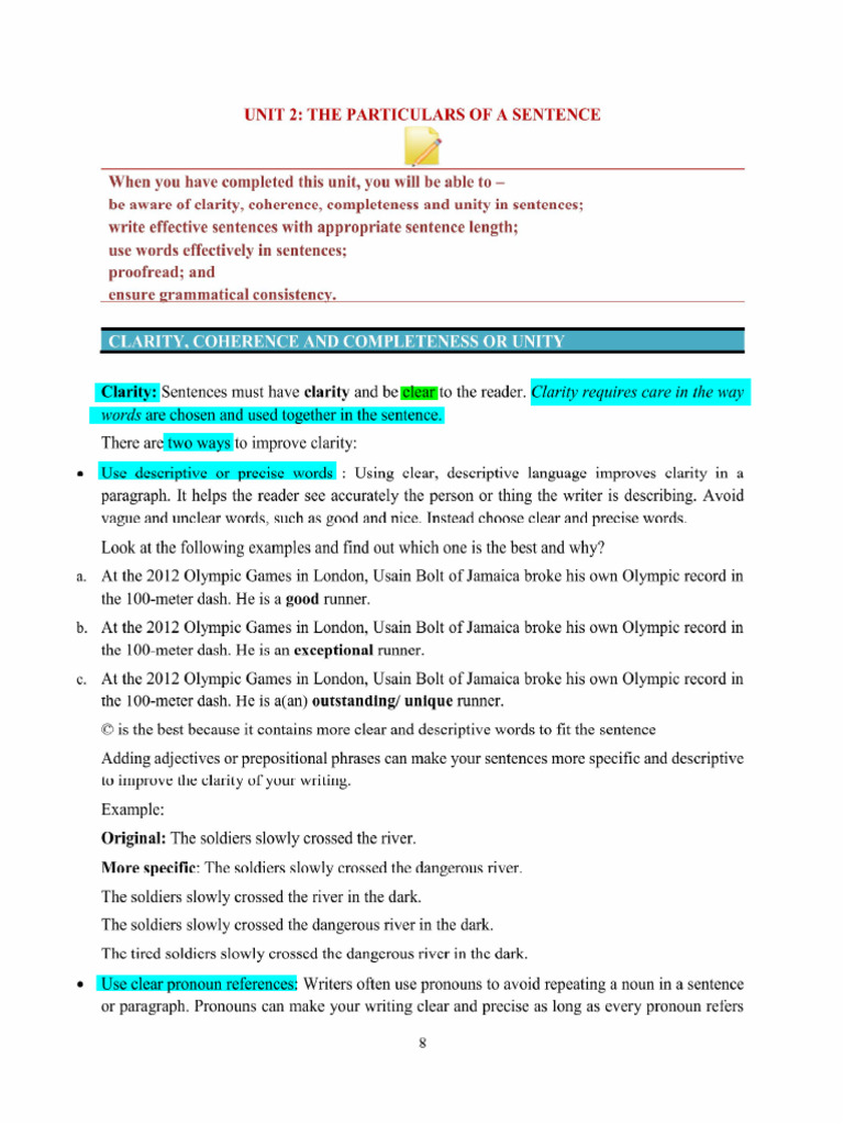Vocabulary and Descriptive Examples | PDF