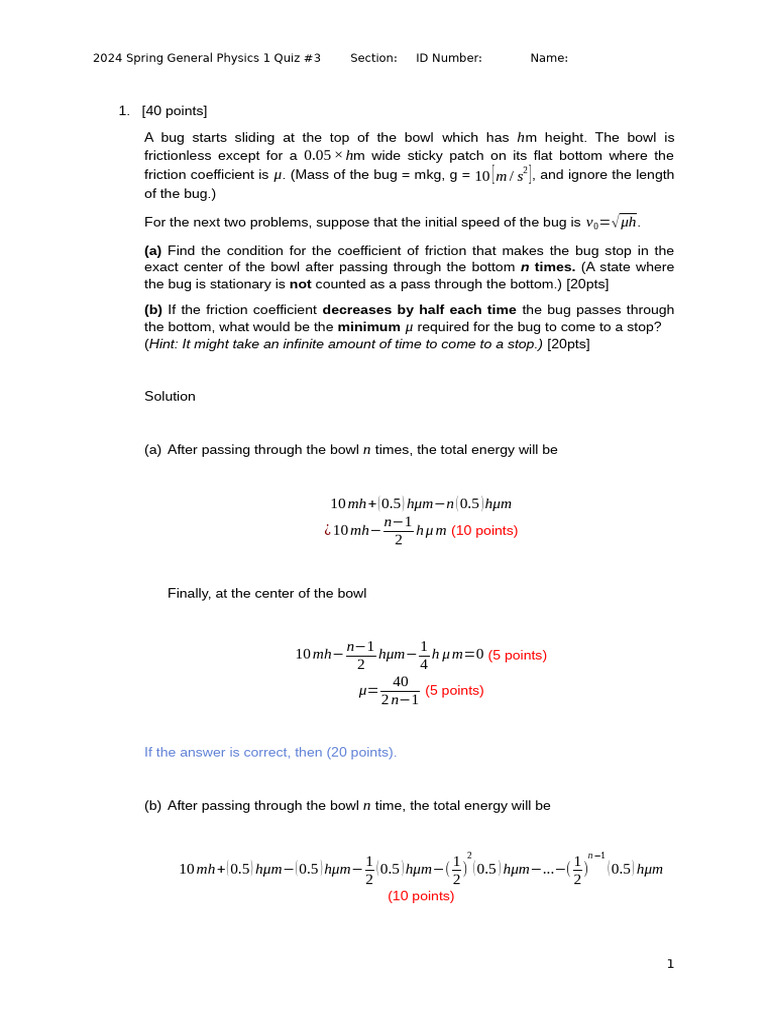 GP1 Quiz3 Solution | PDF | Quantity | Physical Sciences