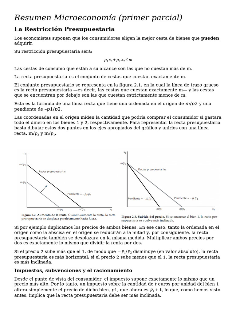 Resumen MICRO 1P | PDF | Curva de demanda | Precios