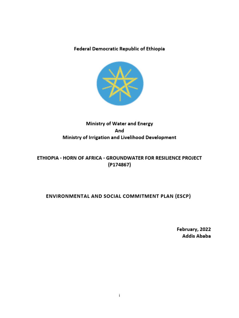 ESCP Ethiopia P174867 HOA-GW4R | PDF | Groundwater | Water
