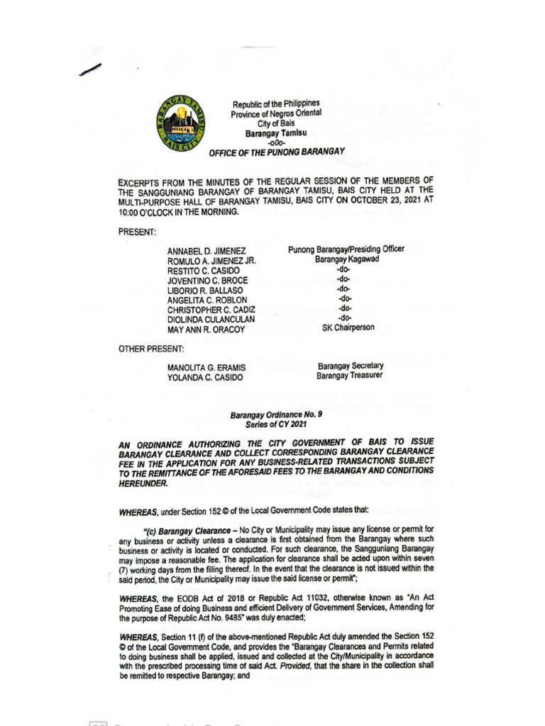 Sample Ordinance | PDF