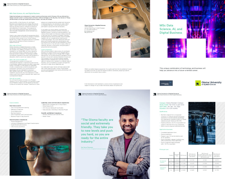 Gisma University FactsheetsMSc Data Science, AI, and Digital ...