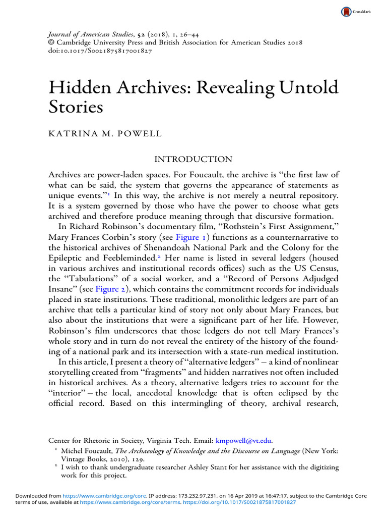 Hidden Archives Revealing Untold Stories | PDF | Theory | Public Sphere