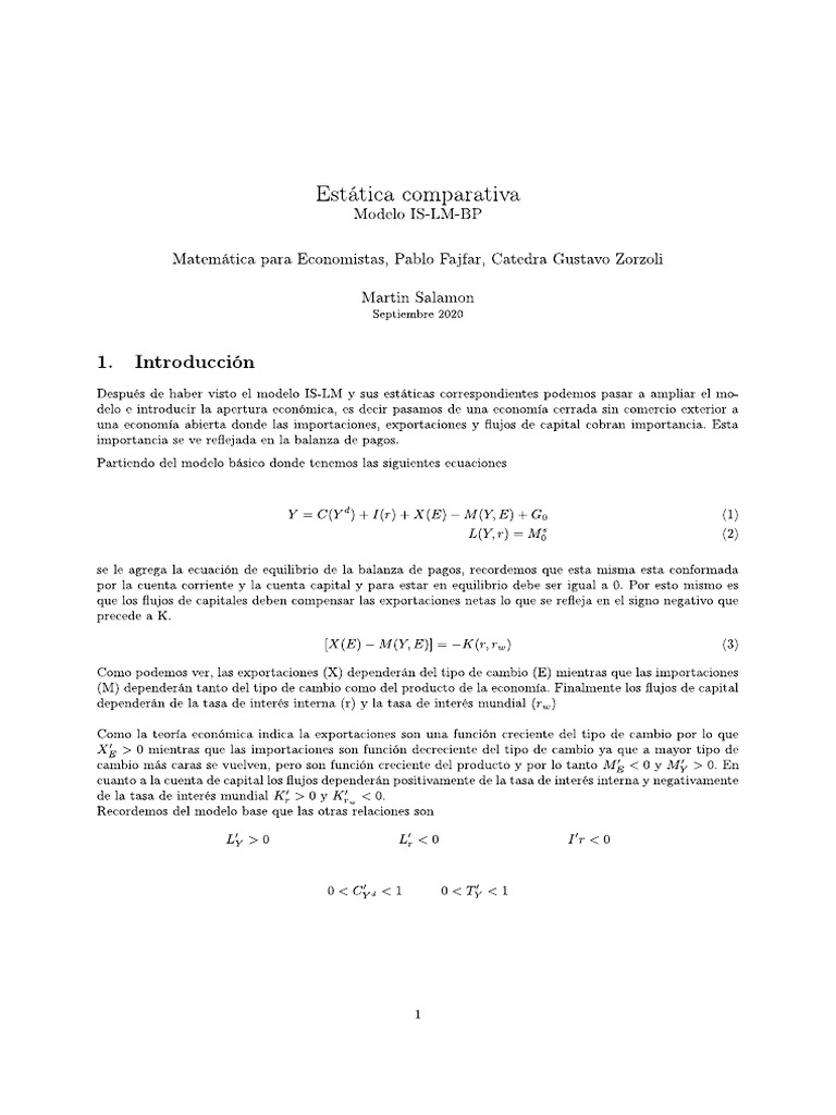 Estatica Comparativa MPE Pablo Fajar 2C 2022 | PDF